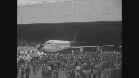 America's first jet airliner is filmed f... | Stock Video | Pond5