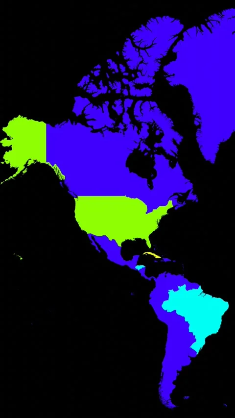 Americas Map Animation: Countries and Co... | Stock Video | Pond5