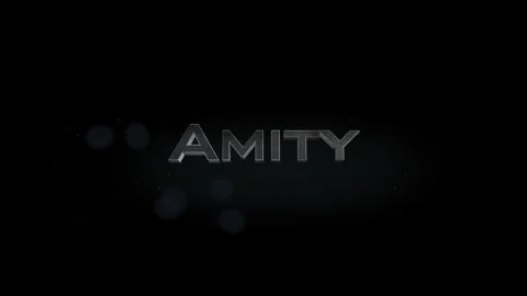 Amity title 3D metal text on black alpha... | Stock Video | Pond5