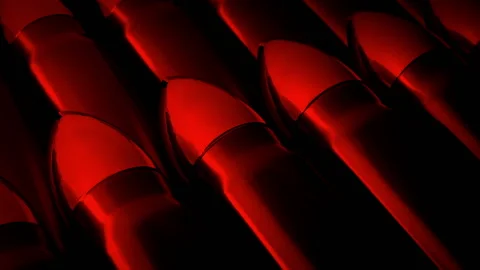 Ammunition In Rows In Red Light | Stock Video | Pond5