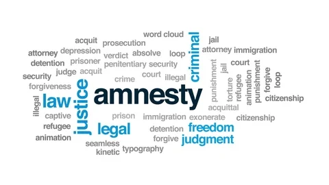 Amnesty animated word cloud. Kinetic typ... | Stock Video | Pond5