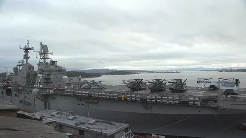 amphibious assault ship uss iwo jima car... | Stock Video | Pond5