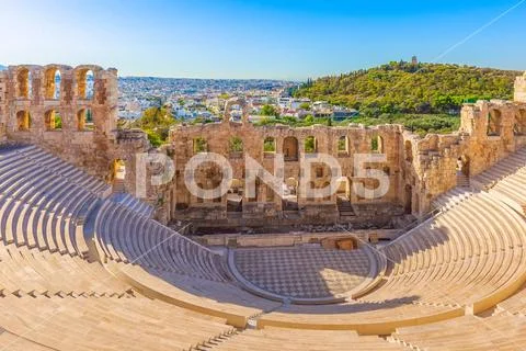 Amphitheater of Acropolis in Athens, Greece Ancient herodes atticus ...