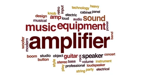 Amplifier animated word cloud, text desi... | Stock Video | Pond5