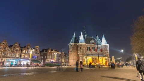 Amsterdam Night Time Time Lapse Stock Video Footage | Royalty Free ...