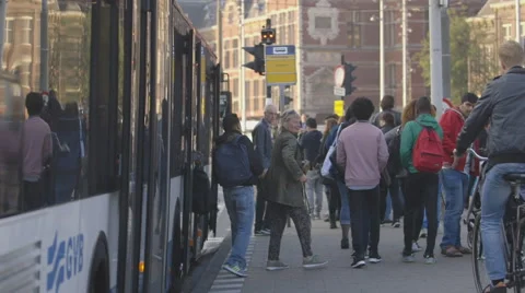 People Getting Off Buses Stock Video Footage | Royalty Free People ...