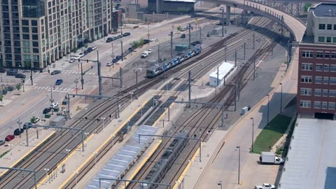 Amtrak train pulling into historic train... | Stock Video | Pond5