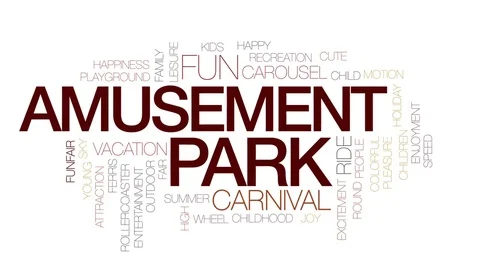 Amusement park animated word cloud, text... | Stock Video | Pond5