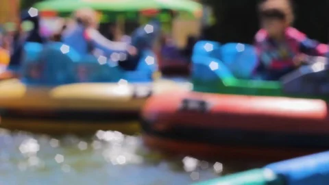 amusement park boat children water rid... | Stock Video | Pond5