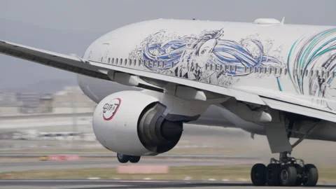 ANA Boeing 777 Demon Slayer Manga Passen... | Stock Video | Pond5