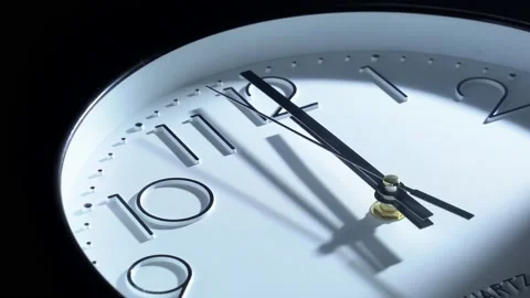 Analog clock with fast passing time isol... | Stock Video | Pond5