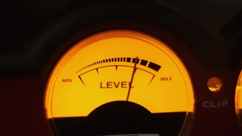 Analog Dial Indicator of Audio Signal Le... | Stock Video | Pond5