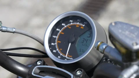 Analog rpm speedometer on a cruiser moto... | Stock Video | Pond5
