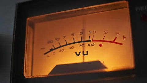 Analog VU Meter Displaying Audio Levels | Stock Video | Pond5