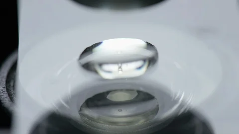 Analysis of a detailed water drop under ... | Stock Video | Pond5
