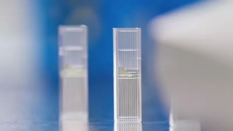 Analysis in optical cuvettes for a spect... | Stock Video | Pond5