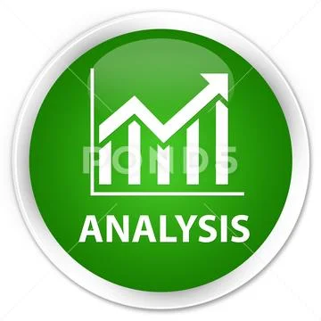 Analysis (statistics icon) premium green round button: Royalty Free ...
