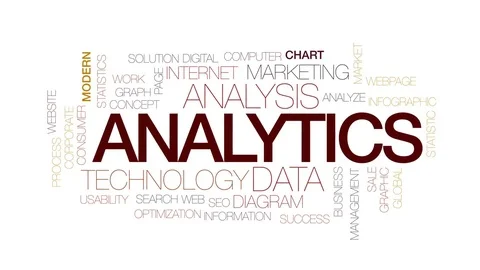 Analytics animated word cloud, text desi... | Stock Video | Pond5