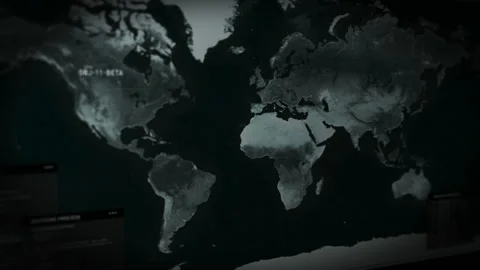 Analyzing World Map for Military Threats... | Stock Video | Pond5