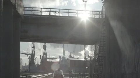 anamorphic shot view inside car driving ... | Stock Video | Pond5