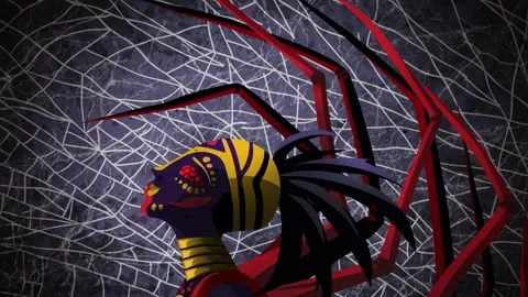 anansi african spider deity in a web | Stock Video | Pond5
