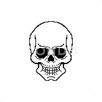 Anatomical skull pixel art. 8 bit skeleton head. pixelated Vector ...