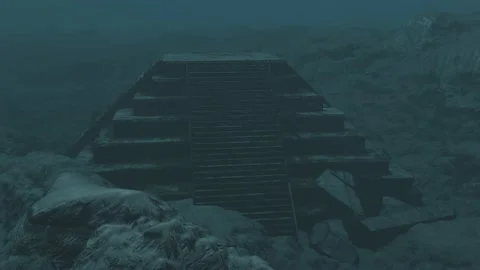 Ancient Alien Temple in Deep Ocean Scien... | Stock Video | Pond5