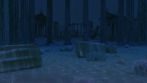 Ancient Atlantis City Underwater | Stock Video | Pond5