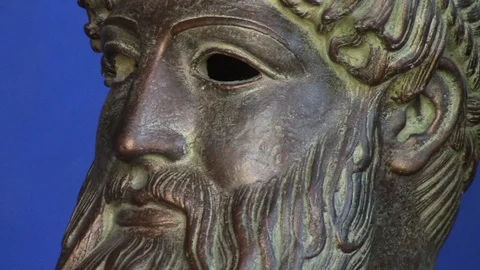 Ancient Bronze statue Greek god Zeus (Ju... | Stock Video | Pond5
