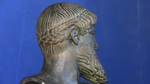 Ancient Bronze statue Greek god Zeus (Ju... | Stock Video | Pond5