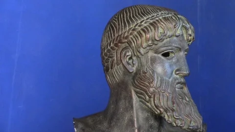 Ancient Bronze statue Greek god Zeus (Ju... | Stock Video | Pond5
