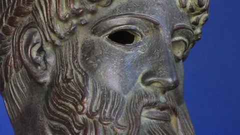 Ancient Bronze statue Greek god Zeus (Ju... | Stock Video | Pond5