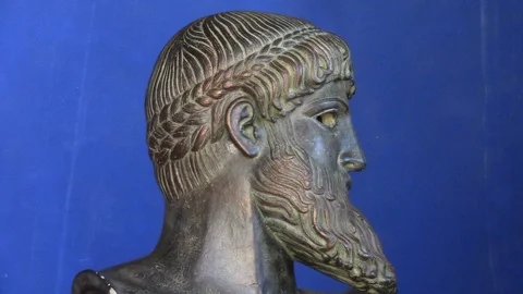 Ancient Bronze statue Greek god Zeus (Ju... | Stock Video | Pond5