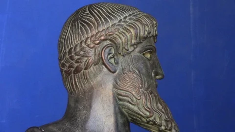 Ancient Bronze statue Greek god Zeus (Ju... | Stock Video | Pond5