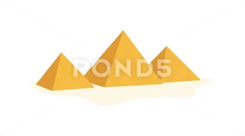 Ancient Egypt Giza plateau pharaohs pyramids, flat vector illustration isolated.: Royalty Free ...