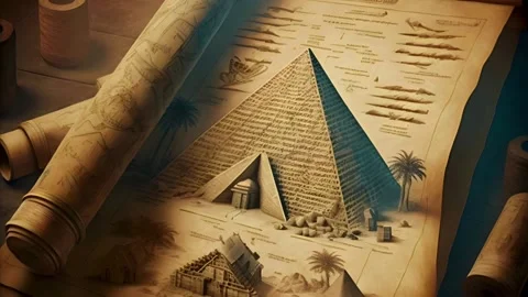 An ancient Egyptian scroll showing the b... | Stock Video | Pond5