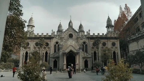 Ancient Gothic Temple in Wuhan, Architec... | Stock Video | Pond5