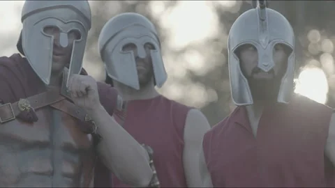 Ancient Greek Spartans in armor stand wi... | Stock Video | Pond5