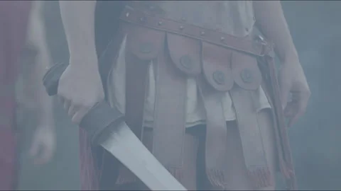 Ancient Greek Spartans stand with helmet... | Stock Video | Pond5