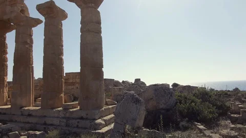 Ancient Greek temple background. Selinun... | Stock Video | Pond5