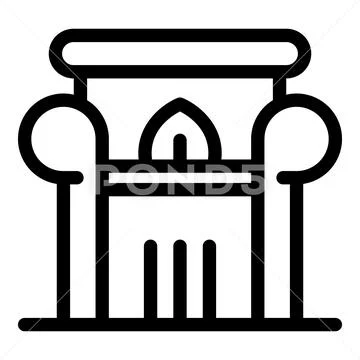 Ancient greek temple front view with columns and pediment ~ Clip Art ...