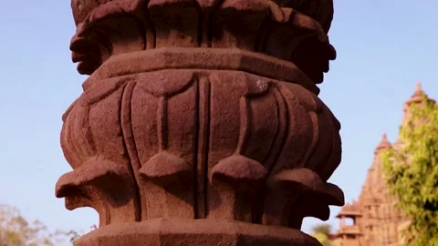 ancient hindu temple pillar architecture... | Stock Video | Pond5