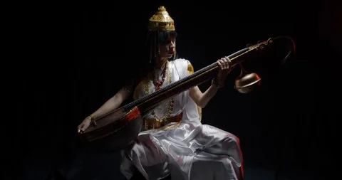 Ancient indian goddess of knowledge is h... | Stock Video | Pond5