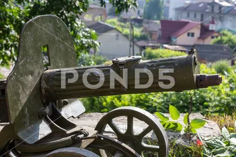 The ancient machine gun system of Old Maxim..close up ~ Hi Res #159570703