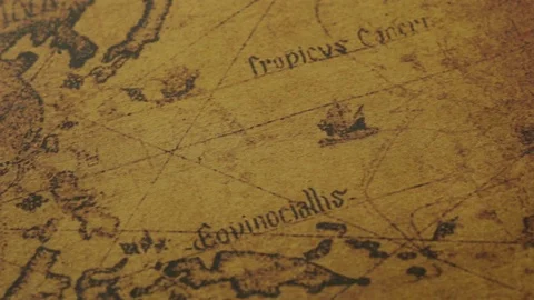 Ancient map of Asia continents | Stock Video | Pond5