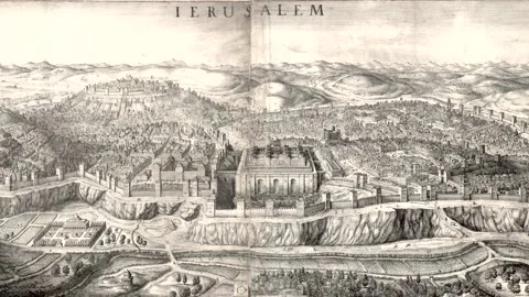 Ancient Map of Jerusalem with Historic P... | Stock Video | Pond5