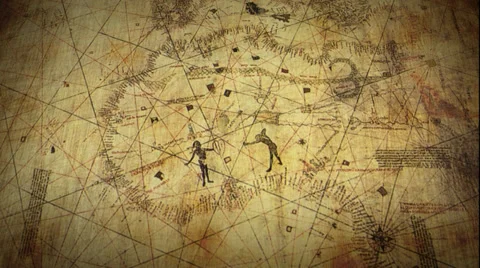 Ancient Map on Scroll Paper | Stock Video | Pond5