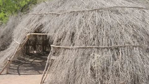 ancient native american hut sideview | Stock Video | Pond5