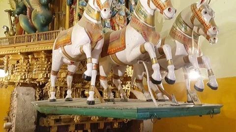 Ancient Rath Chariot With Horses | Stock Video | Pond5