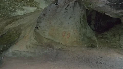 Ancient Rock Wall Paintings Inside The C... | Stock Video | Pond5